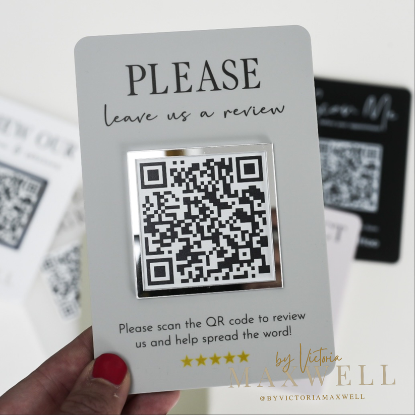 Mini QR Code Business Sign - Small Service Plaque | By Victoria Maxwell