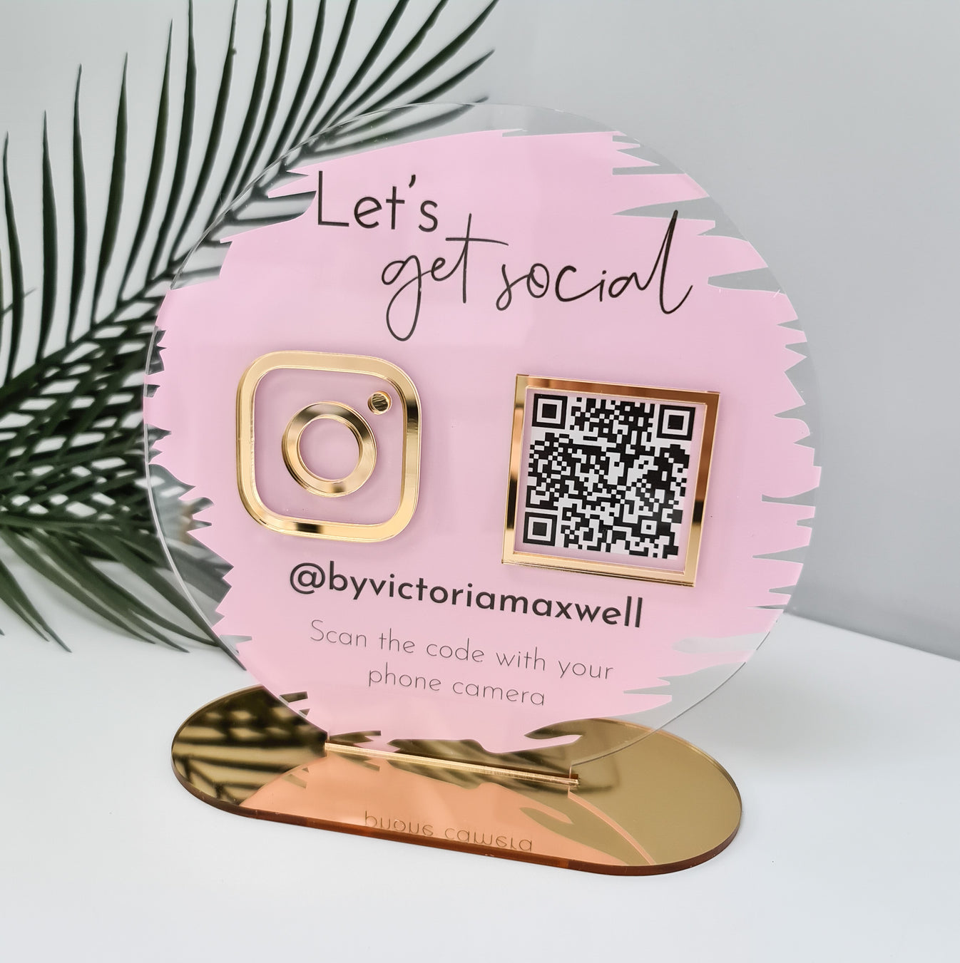 Circle Shape Single Icon with QR Code Business & Social Media Sign | By ...